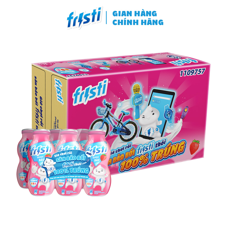 Thùng 48 Chai Sữa chua uống Fristi vị dâu 80ml/chai | Shopee Việt Nam