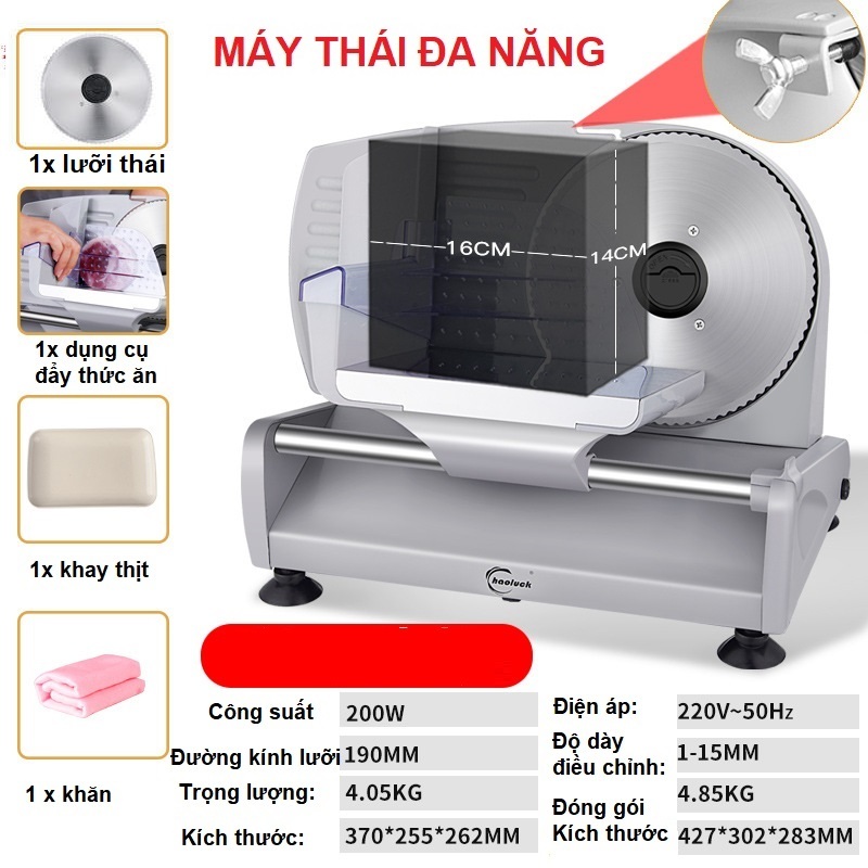 [Bảo Hành 1 Năm] Máy thái thịt đông lạnh, thái lát thực phẩm, thái lát rau củ quả đa năng chính ...