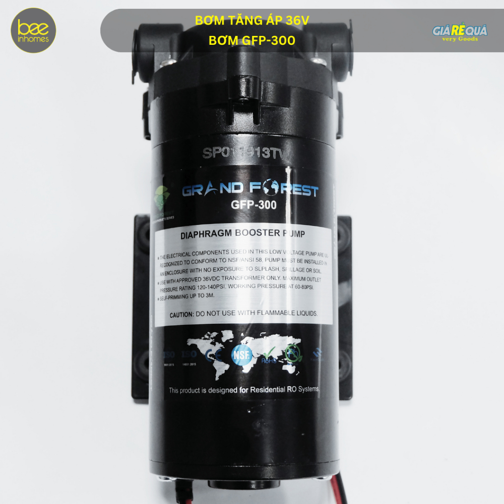Bơm tăng áp máy lọc nước 36V GFP-300, máy công suất lớn loại 50-100L, hàng chất lượng ổn định ...