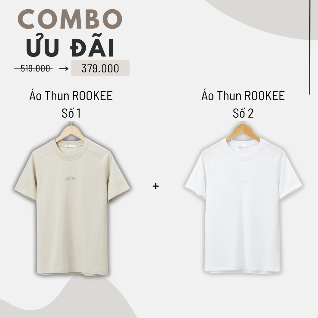 [COMBO ƯU ĐÃI BÁN CHẠY] Combo 2 áo thun cổ tròn Nam ROOKEE chất vải ...