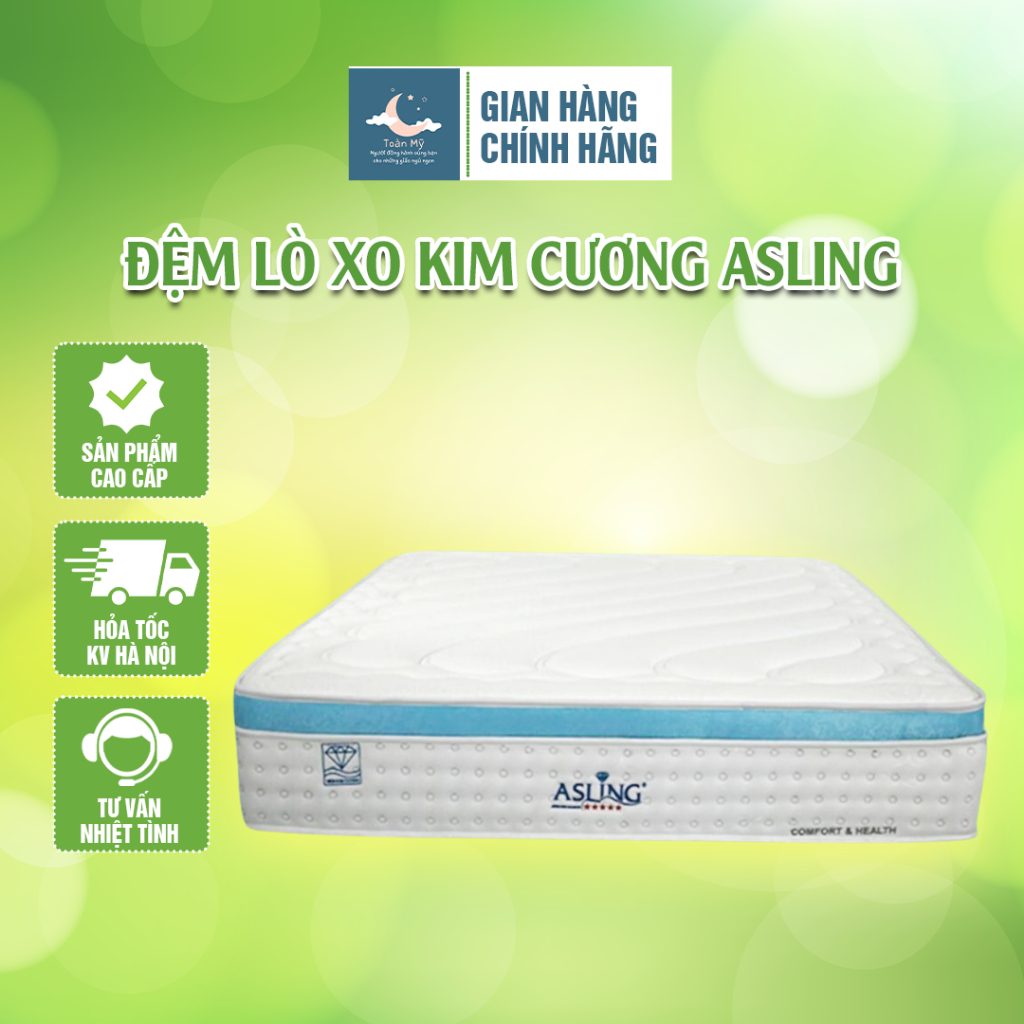Đệm Lò Xo Kim Cương Asling - Nệm Lò Xo TOÀN MỸ Túi Độc Lập Cao Cấp 5 ...