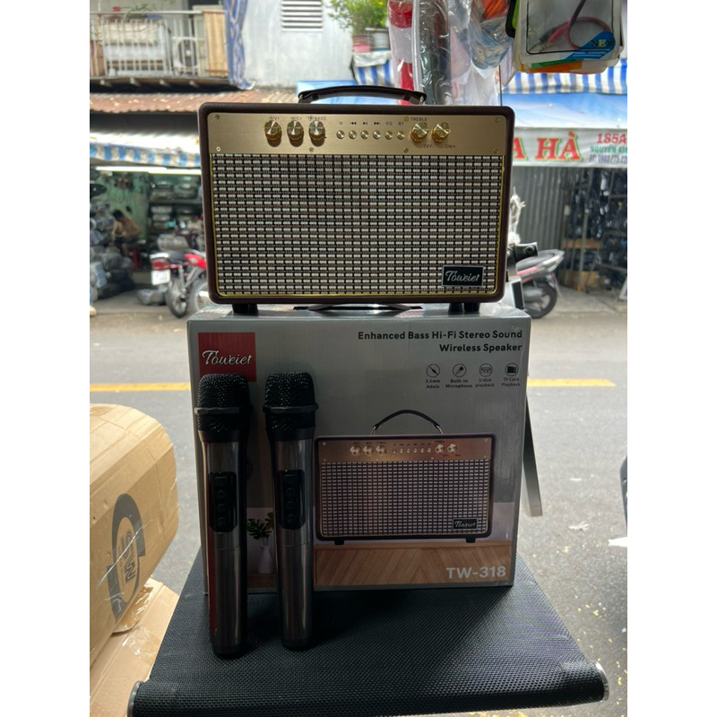 LOA KARAOKE BLUETOOTH TOWEIER TW-318 KÈM 2 MICRO KHÔNG DÂY - chất lượng ...