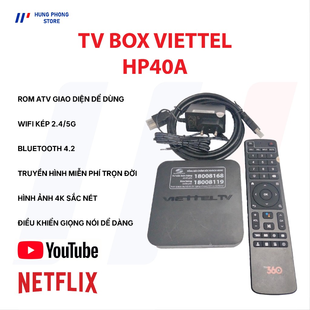 BOX Viettel TV HP40A Box 4K [ Xem Truyền Hình Hàng Trăm Kênh-Youtube ...