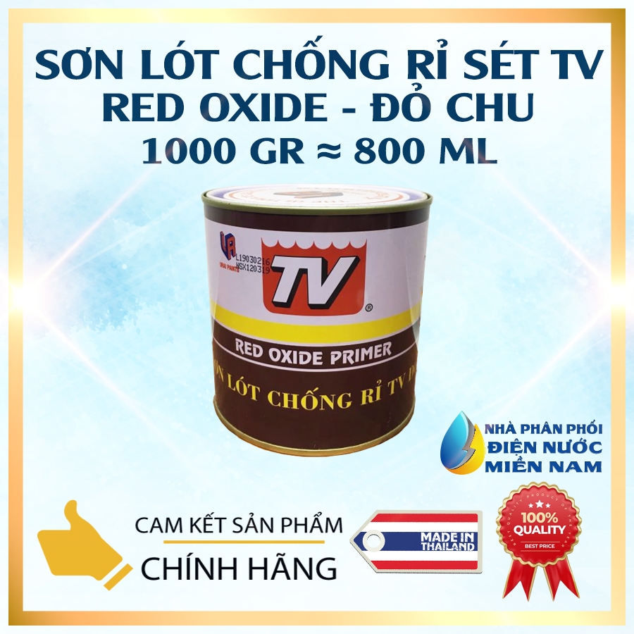 Sơn Lót Chống Rỉ Sét TV Màu Đỏ Chu, Màu Xám 800 ml - 1 kg, 3l - 4kg Thương Hiệu Urai Paints Thái ...