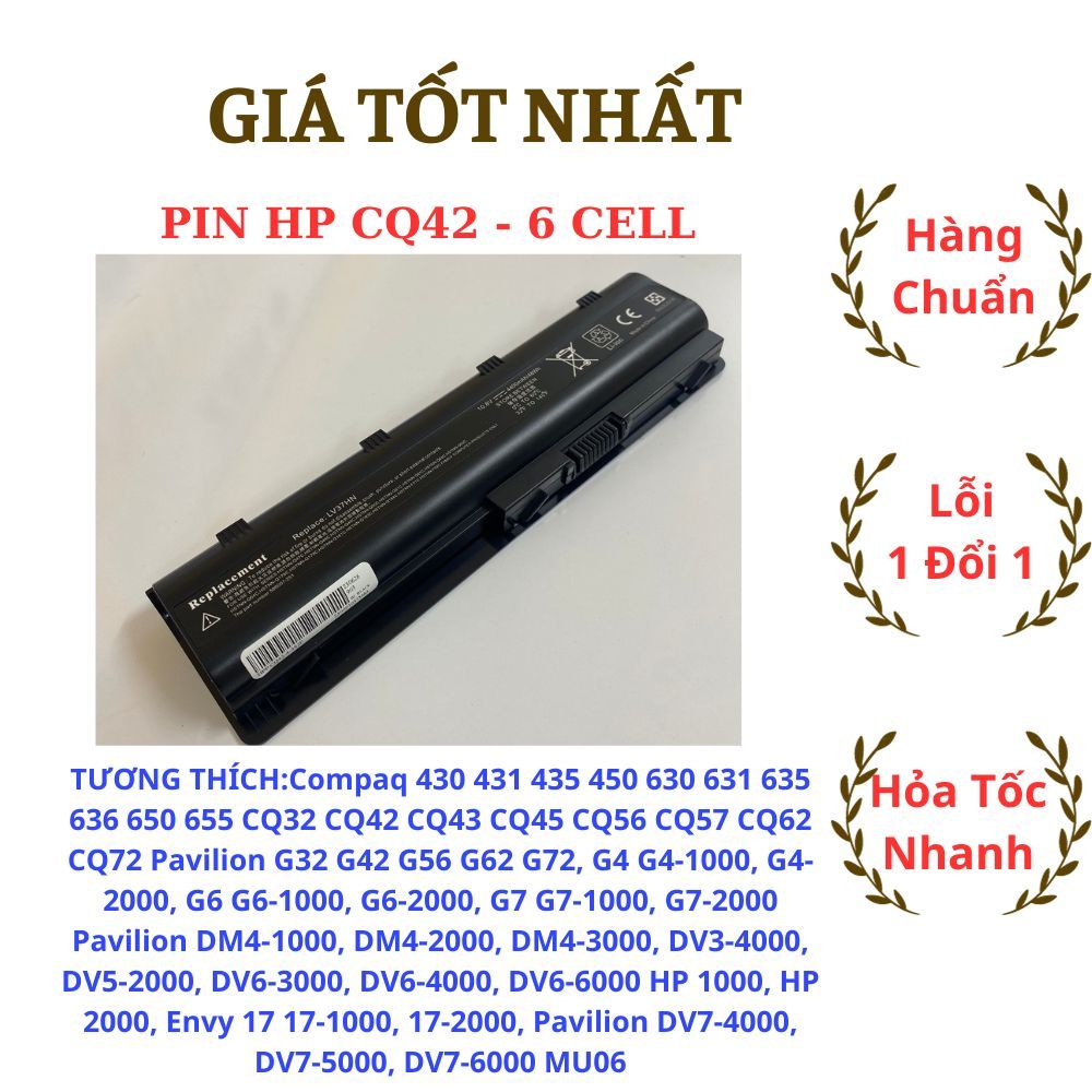 Pin Laptop HP Compaq CQ 42 CQ43 45 Pavilion G4-1000 G4-2000 DV6-6000 6 ...