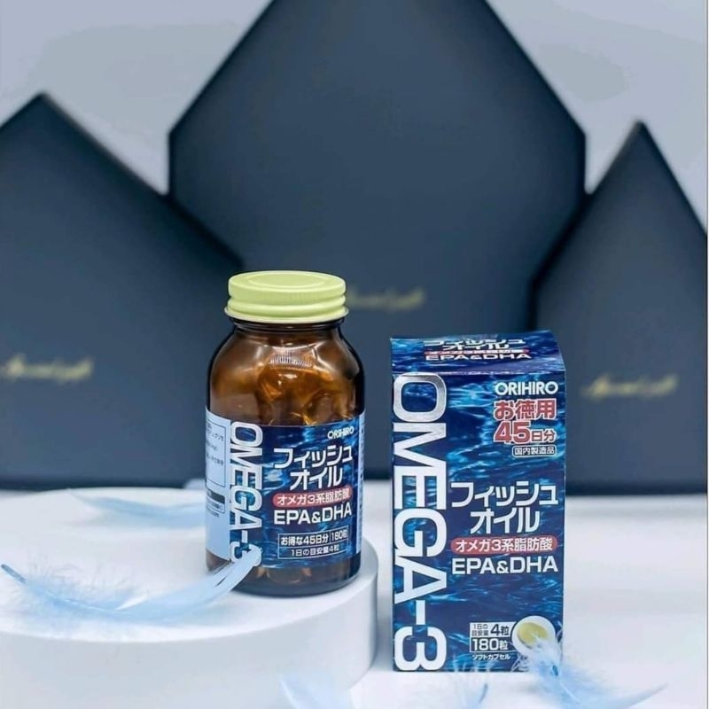 Viên uống Omega 3 Orihiro Nhật Bản bổ sung DHA&EPA hộp 180 viên ...