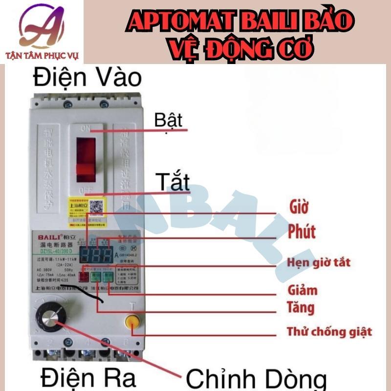 5 APTOMAT BAILI 100A - BẢO VỆ MẤT PHA - CẦU DAO BẢO VỆ MẤT PHA - CÔNG SUẤT 1.1 kW - 30kW ...