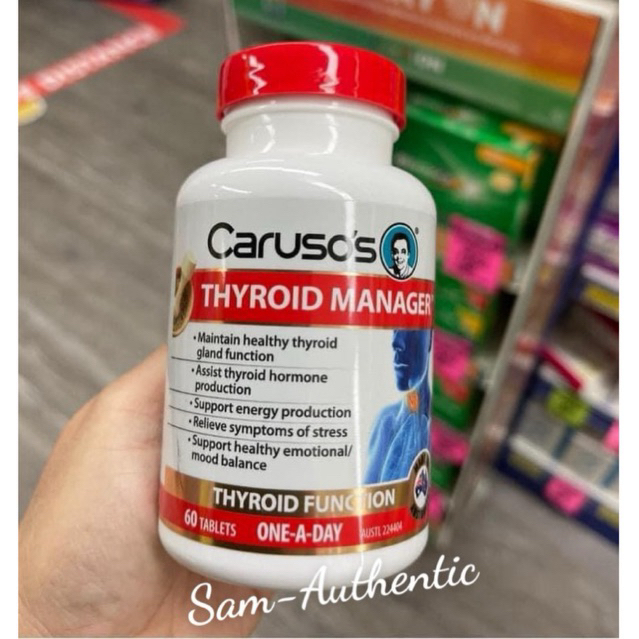 Viên uống hỗ trợ tuyến giáp Carusos Natural Health Thyroid Manager 60 ...