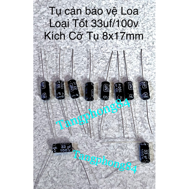 Tụ Cản Bảo Vệ Loa vệ Xác Nhỏ Loại Tốt , 33uf/100v Kích Thước 8x17mm. Giá bán 5 tụ là 50k ...