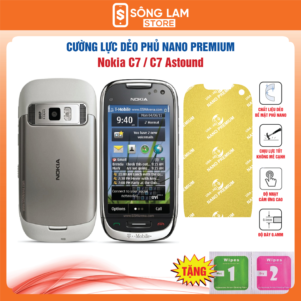 Cường lực Nokia C7 / C7 Astound dẻo phủ Nano Premium chống xước bảo vệ ...