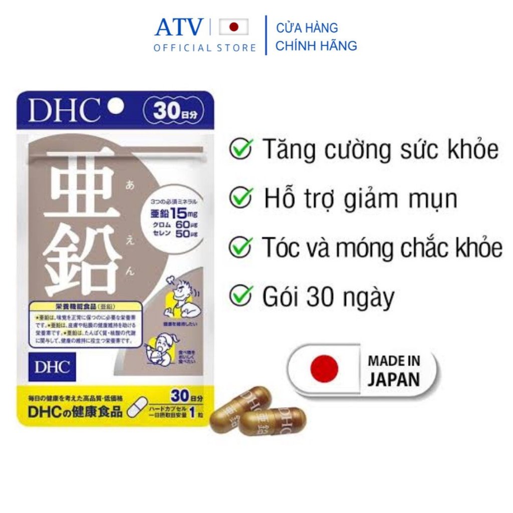 Viên Uống DHC Zinc Bổ Sung Kẽm Cho Cơ Thể, Hỗ Trợ Duy Trì Sức Khỏe Gói 60 Viên và 30 viên ...
