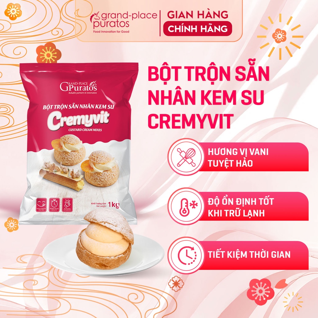Bột Trộn Nhân Kem Su Cremyvit Puratos Grand-Place VN-1 Kg | Shopee Việt Nam