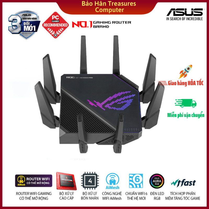 Wireless Routers Tri-band WiFi 6(802.11ax) ASUS ROG Rapture GT-AX11000 ...
