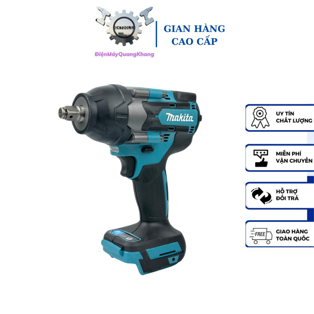 Thân máy siết bulong Makita New lực siết 880n.m động cơ không chổi than sử dụng chân pin phổ ...