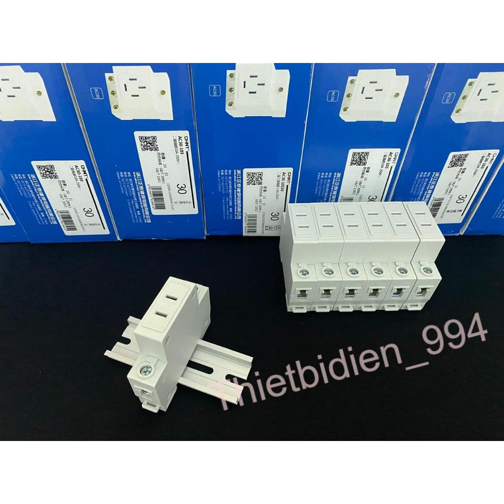 Ổ cắm cài thanh ray 2 chấu Chint AC30-103 (lỗ dẹp) | Shopee Việt Nam