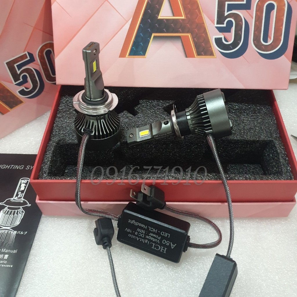 Bóng led pha ô tô AutoVol HCL A50 siêu sáng 50w 1 màu 5800k | Shopee Việt Nam