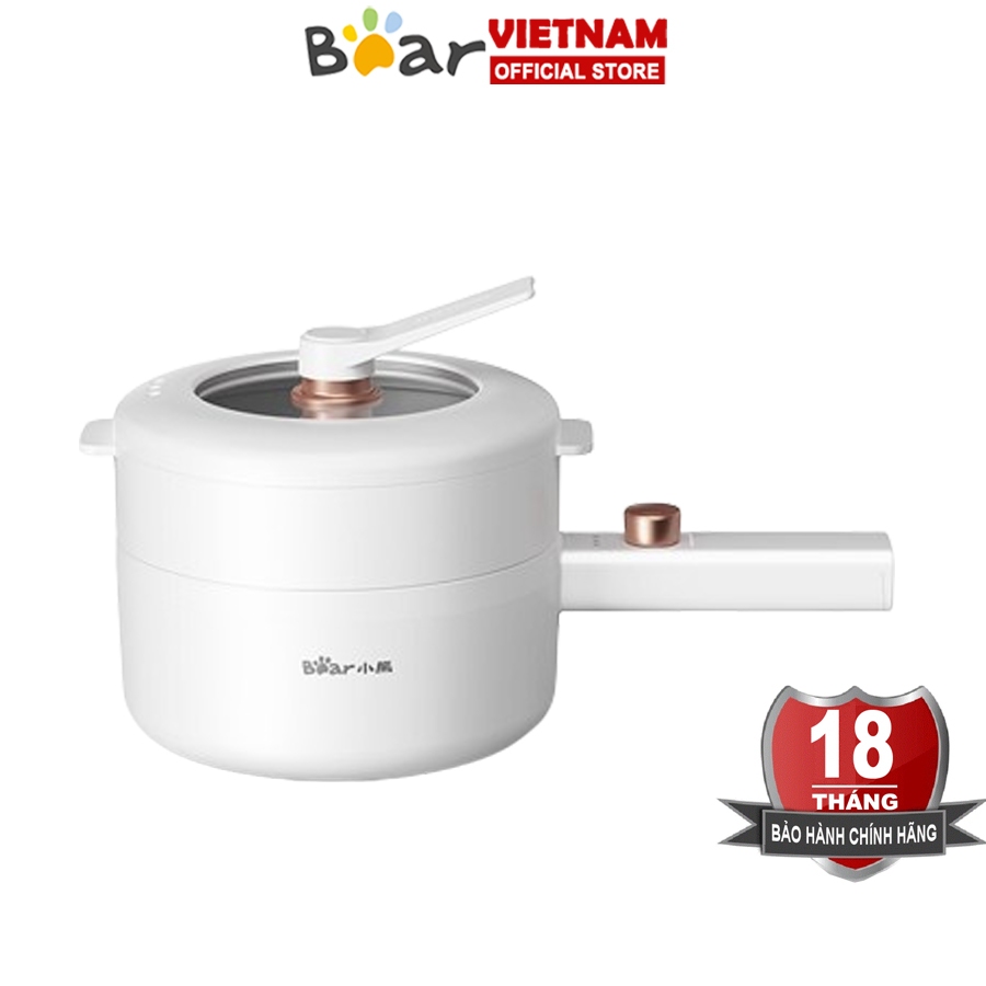 Nồi điện đa năng 1.6L-2L-3L Bear (kèm xửng hấp) nồi lẩu điện tráng men sứ chống dính–Hàng chính ...