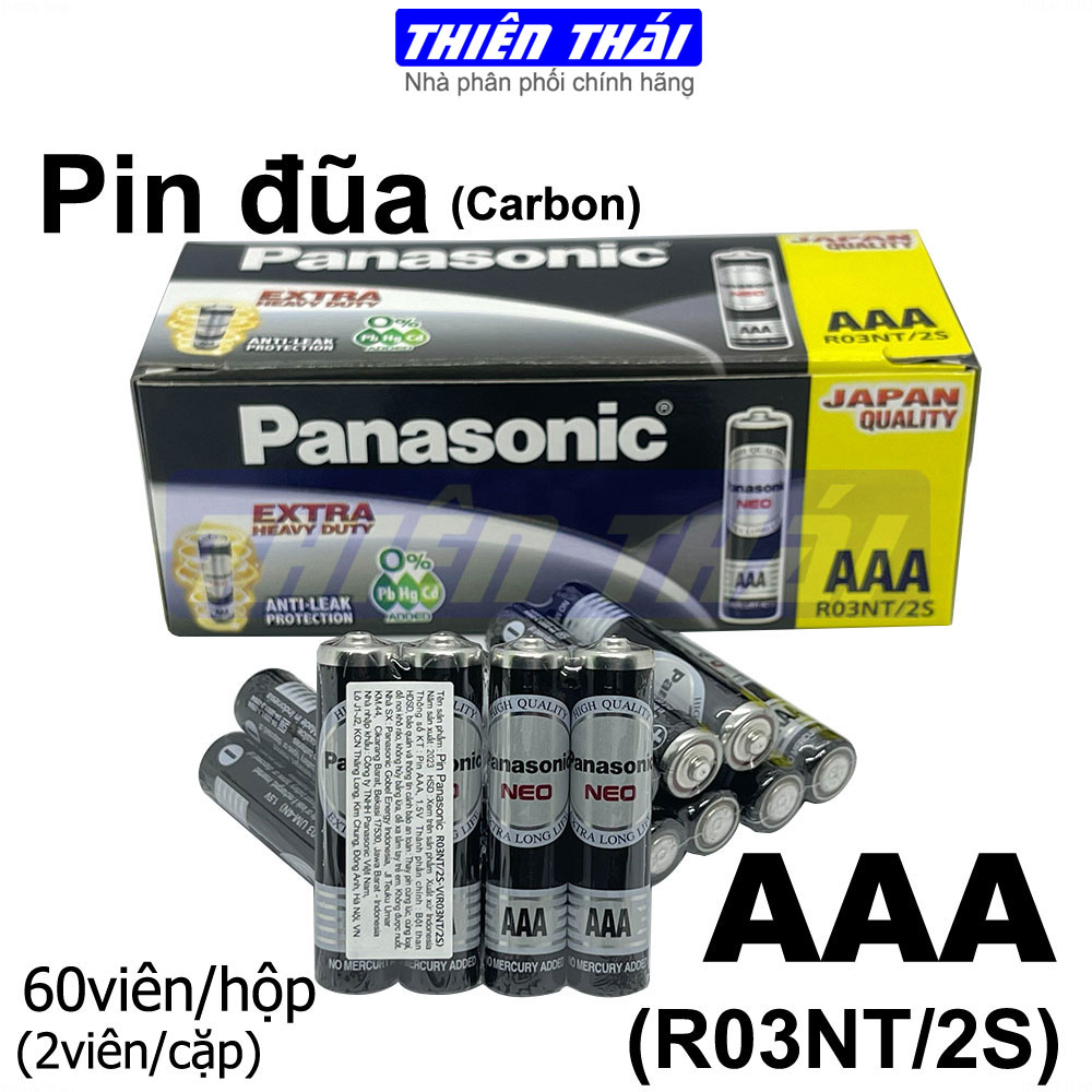 Hộp 40/60 viên pin AAA Panasonic R03NT/2S,pin đũa hàng chính hãng.Pin AAA SealPower,R03 pin tiểu ...
