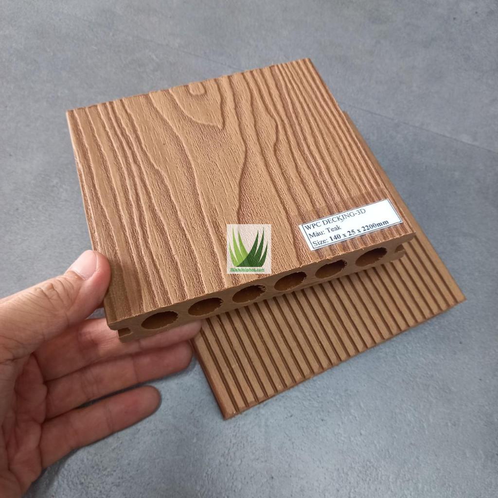 (1,1m) tấm sàn gỗ nhựa ngoài trời dập nổi vân gỗ 3D, kích thước dài 1 ...