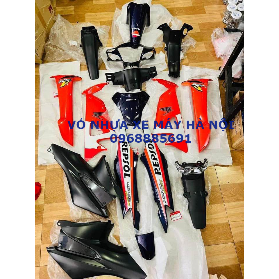 BỘ VỎ NHỰA WAVE REPSOL 100CC NHỰA ABS | Shopee Việt Nam