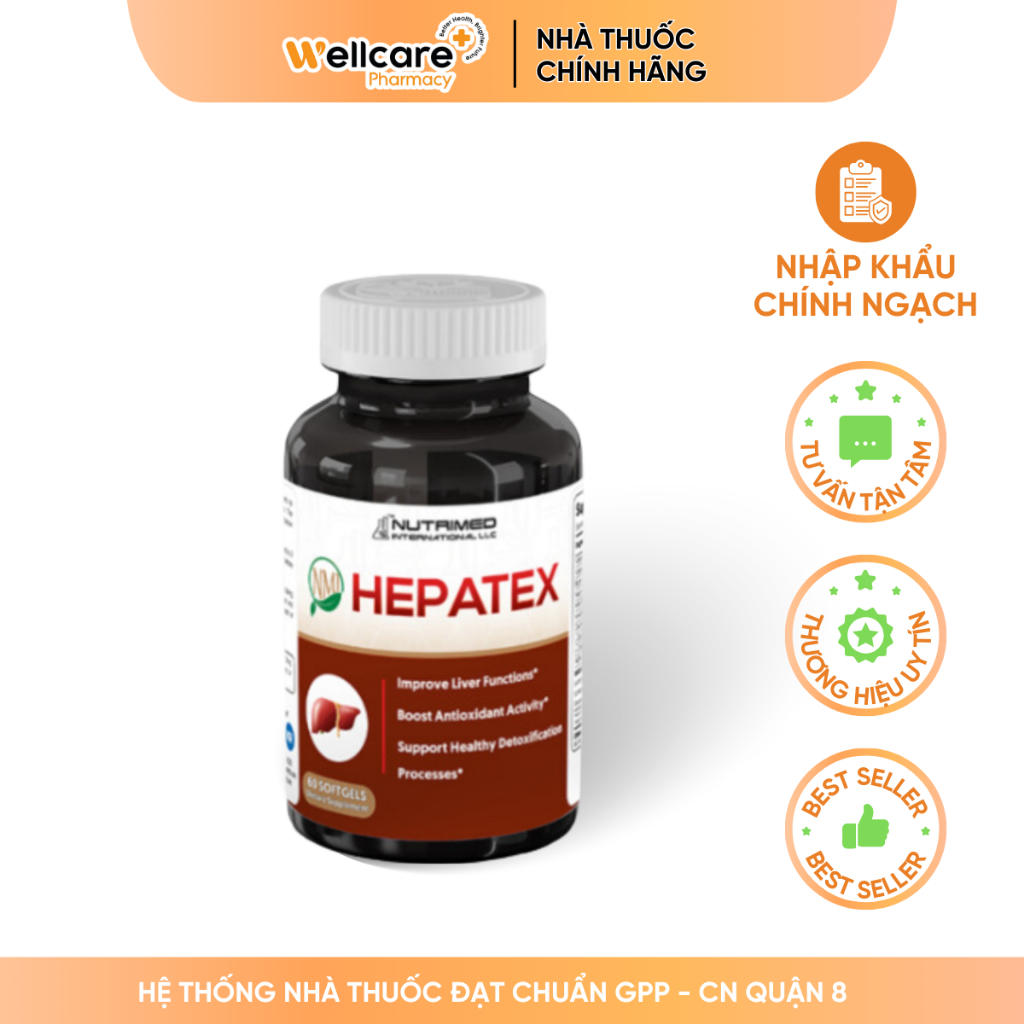 Viên uống NMI Hepatex [Chính hãng] - Lọ 60 viên Bổ sung Silymarin ...