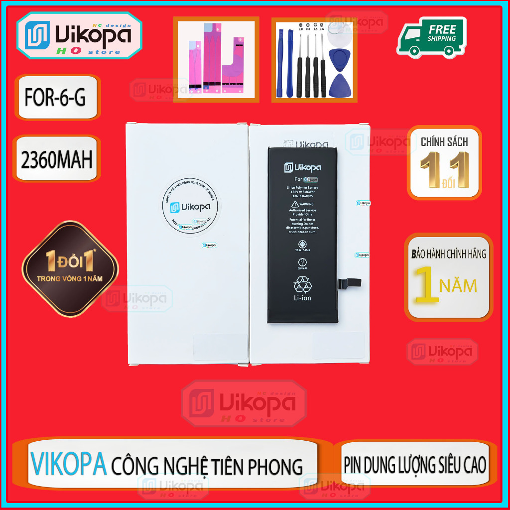 Pin 6Gg Dung Lượng Cao Vikopa Bảo hành 12 THÁNG - Lỗi 1 Đổi 1 Vikopa ...