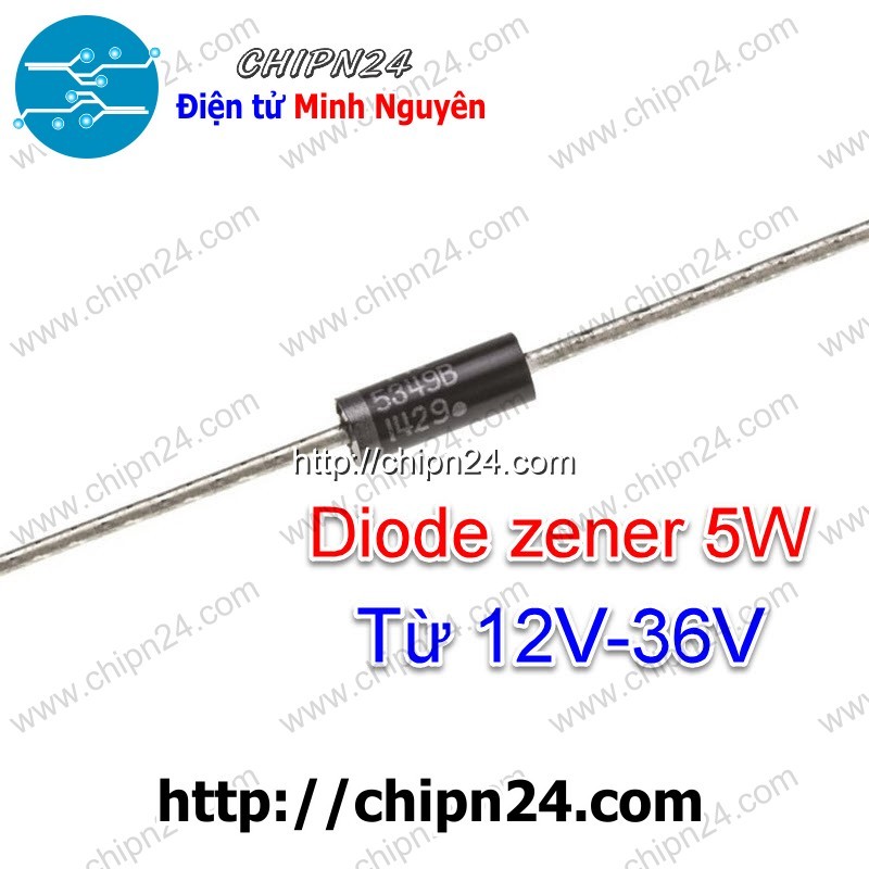 [3 con] Diode zener 5W Chân Cắm (12V 13V 14V 15V 16V 17V 18V 20V 22V 24V 25V 28V 30V 33V 36V ...