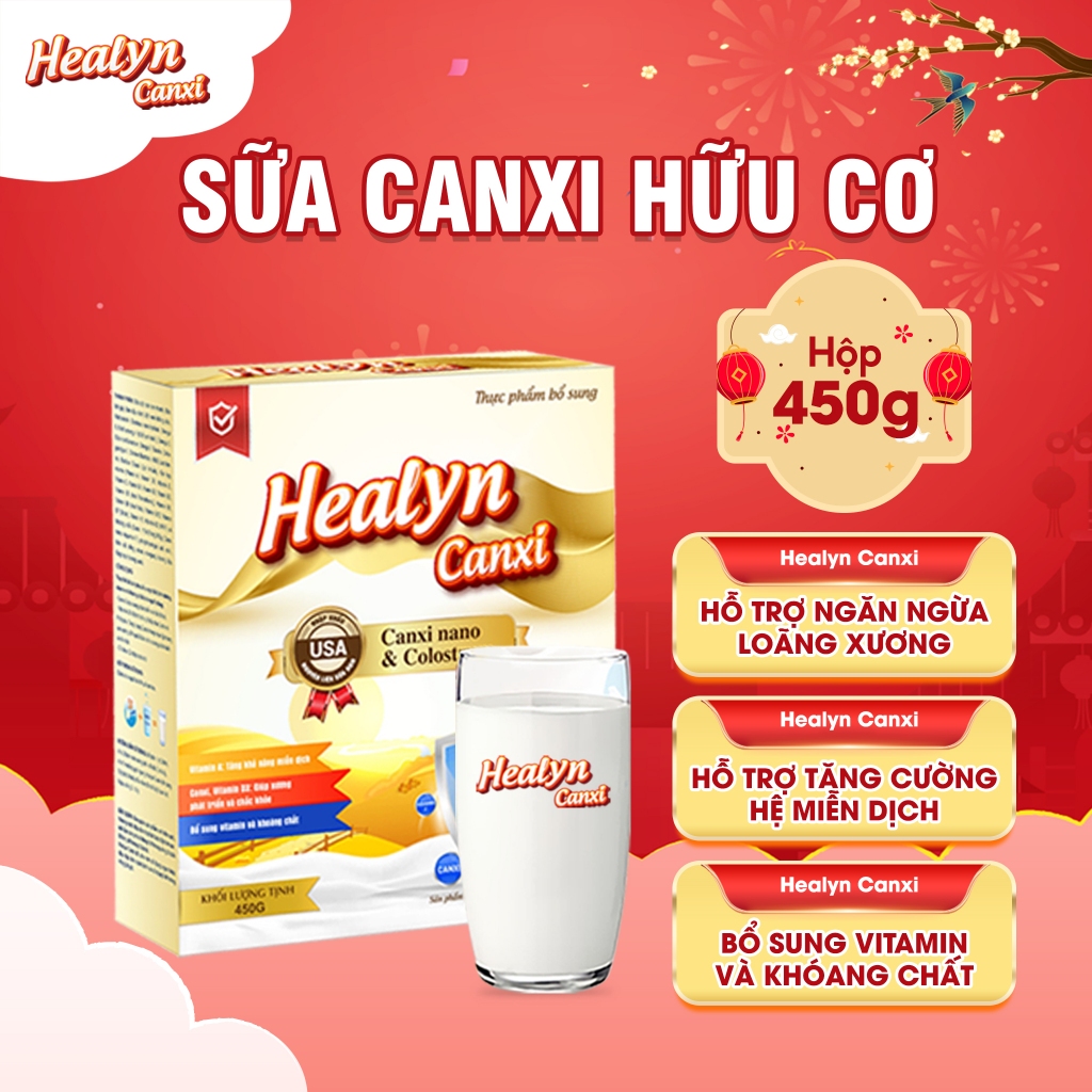 1 Hộp HEALYN CANXI (450G) Bổ Sung Canxi Hữu Cơ, Ngăn Ngừa Loãng Xương ...