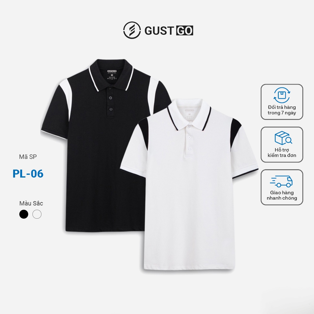 Áo thun Polo Gustgo Trơn Unisex vải cá sấu Poly co dãn 4 chiều dày dặn ...