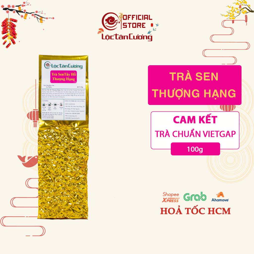 Trà Sen Tây Hồ Thượng Hạng Lộc Tân Cương Túi 100g, Trà Ướp Hoa Sen Cao ...