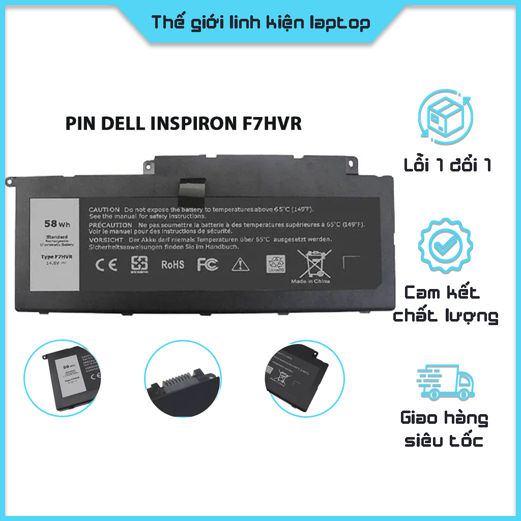 Pin chính hãng laptop DELL Inspiron 15 7537, 14 7437, 17 7737 58WH ...