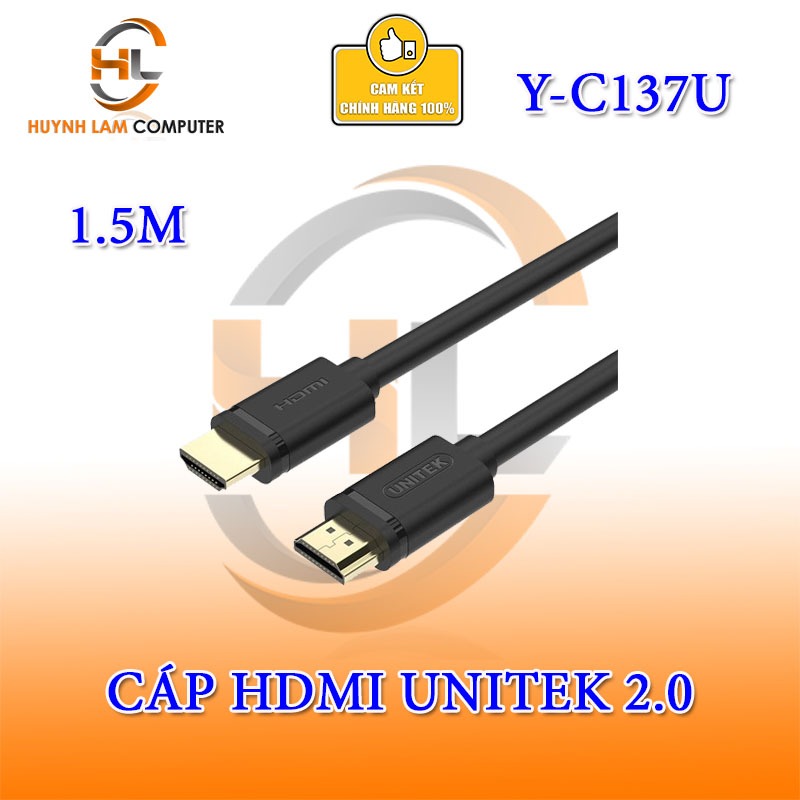 Cáp HDMI 1.5m Unitek Y-C137M v2.0 4K Ultra HD 3D 18Gbps - Chính hãng | Shopee Việt Nam