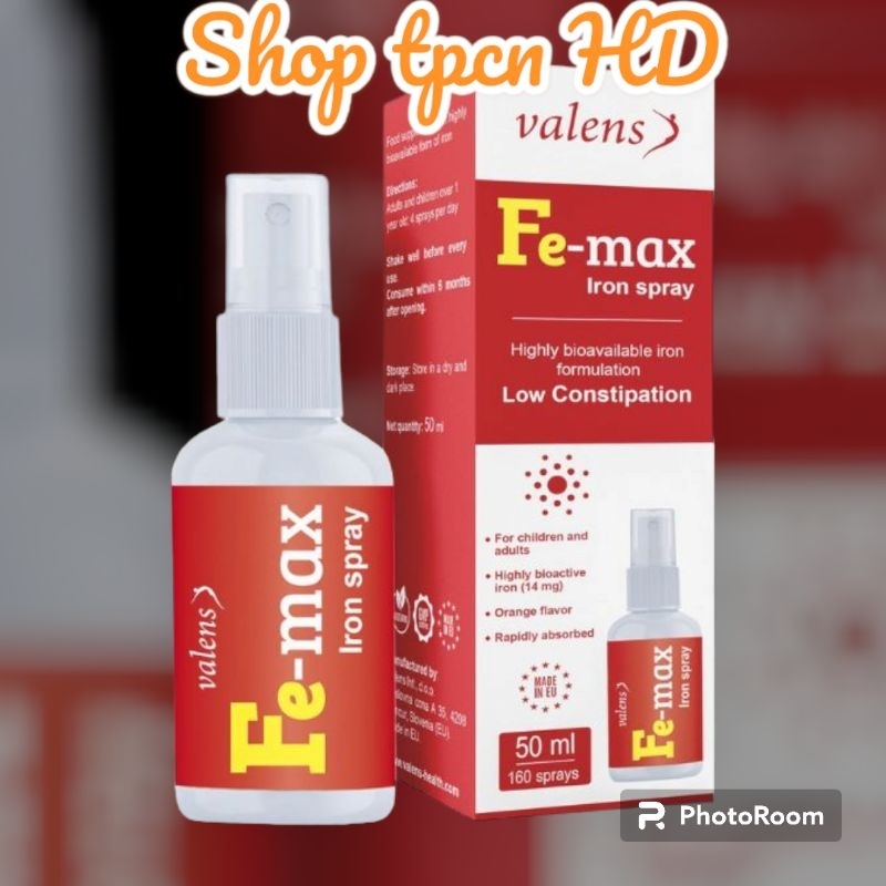 [chính hãng] Sắt xịt Fe- max (Femax) bổ sung sắt cho trẻ em | Shopee ...