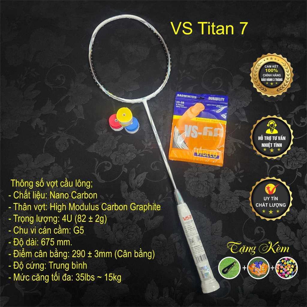 Vợt cầu lông VS Titan 5, Titan 6, Titan 7, Titan 8, Titan 9 căng sẵn ...