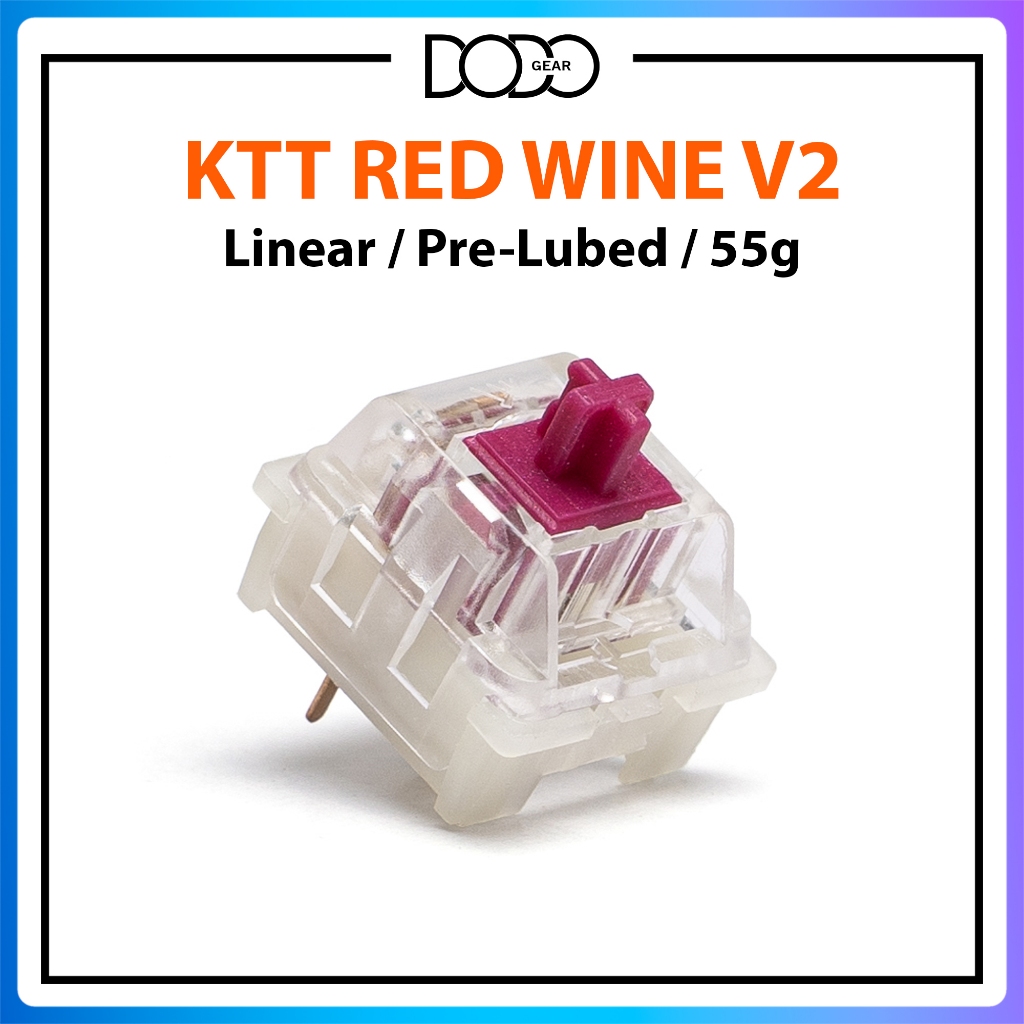 Switch KTT Red Wine V2 3 PIN Linear 55g công tắc bàn phím Switch KTT ...
