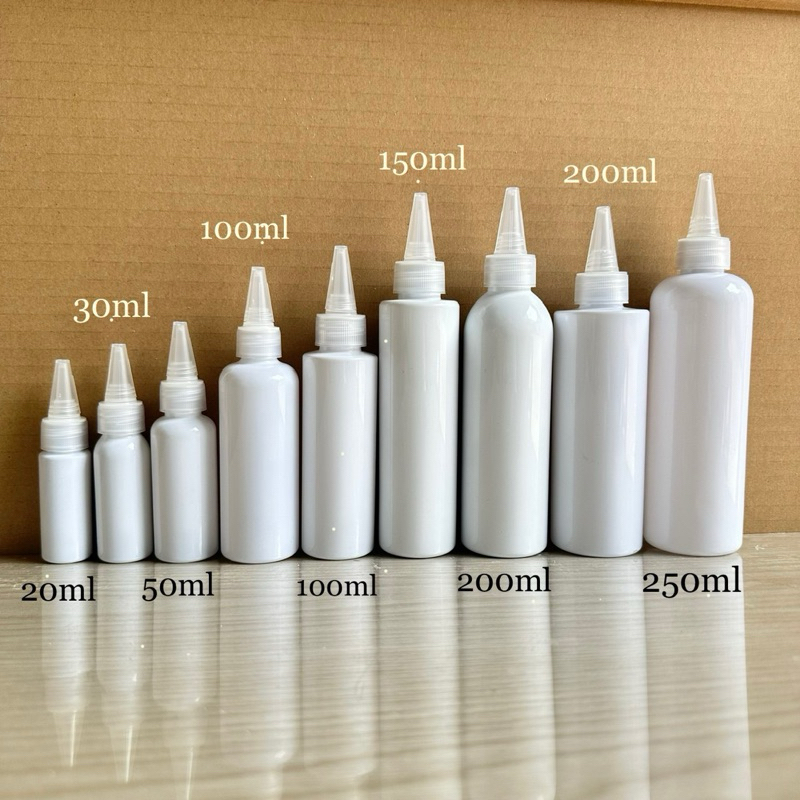 Chai Nhựa Pet TRẮNG SỮA Nắp NHỌN TRONG 20ML/30ML/50ML/100ML/150ML/250ML/ 300ML Đựng Gel Rửa Tay ...