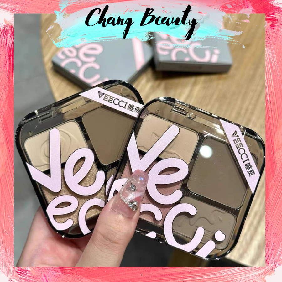 [Veecci] Bảng phấn tạo khối bắt sáng Veecci 4 màu tự nhiên lâu trôi 8g ...