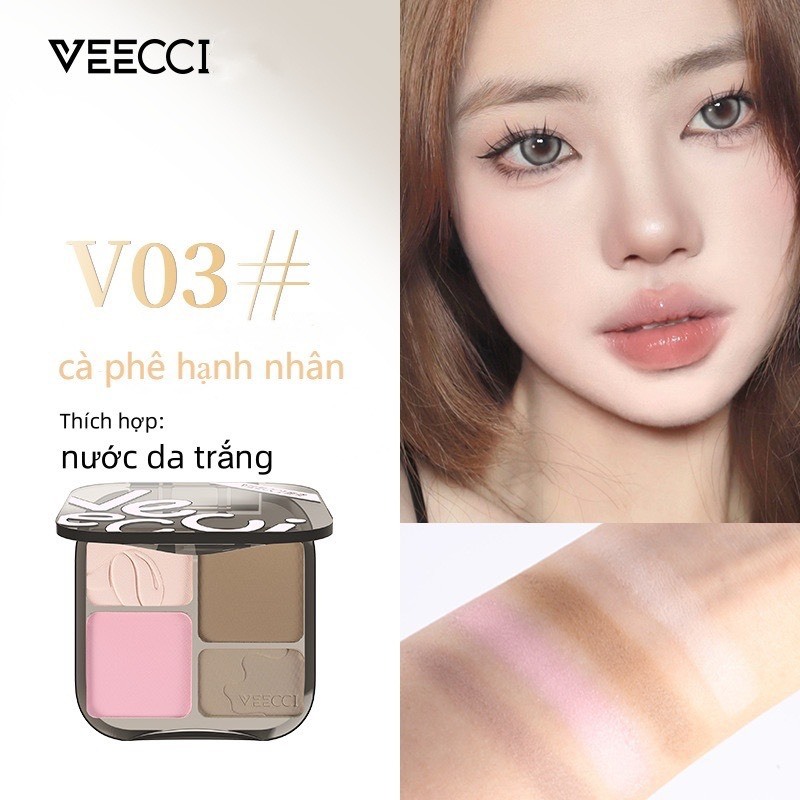 [Veecci] Bảng phấn tạo khối bắt sáng Veecci 4 màu tự nhiên lâu trôi 8g ...