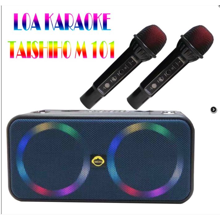 LOA BLUETOOTH KARAOKE TAISIHO M 101 LED M101 KÈM 2 MIC KHÔNG DÂY , CÓ QUAY ĐEO | Shopee Việt Nam