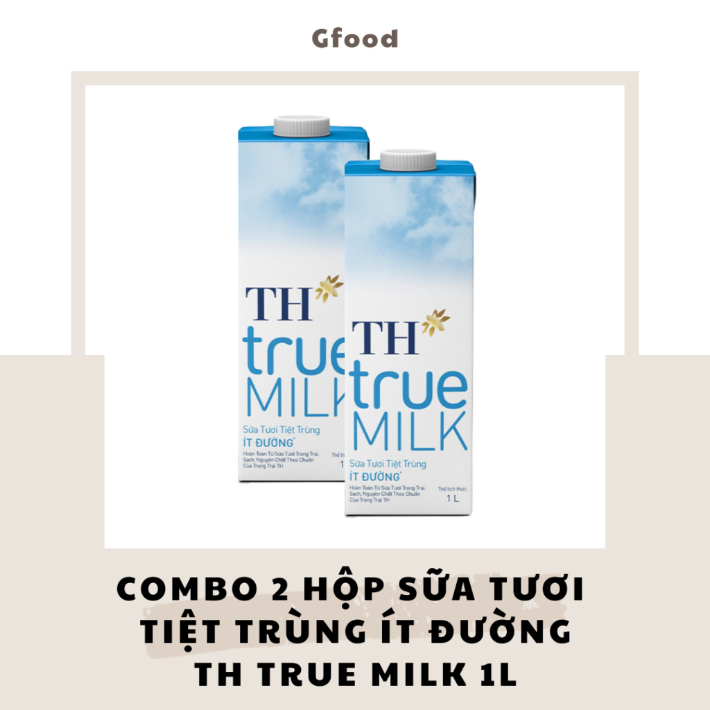 Combo 2 HỘp Th True Milk Sữa Tươi Tiệt Trùng Ít Đường 1l Shopee Việt Nam