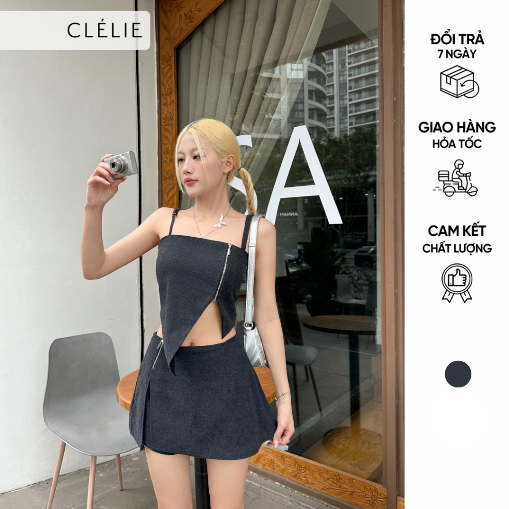 Chân váy chữ a xẻ vạt | SULLY - CLÉLIE | Shopee Việt Nam