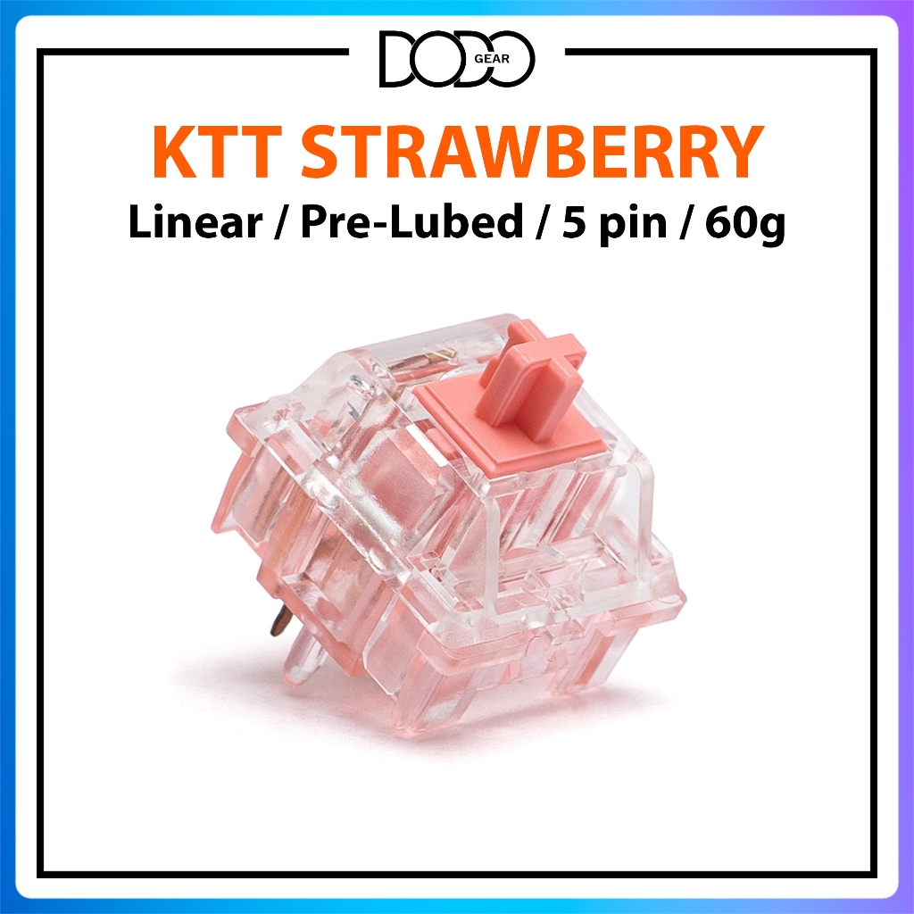 Switch KTT Strawberry 5 PIN Linear 62g công tắc bàn phím Switch KTT Dâu 5 pin DoDo Gear | Shopee ...