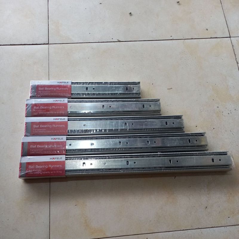 Ray bi Hafele không giảm chấn 25cm/30cm/35cm/40cm/45cm inox không rỉ ...