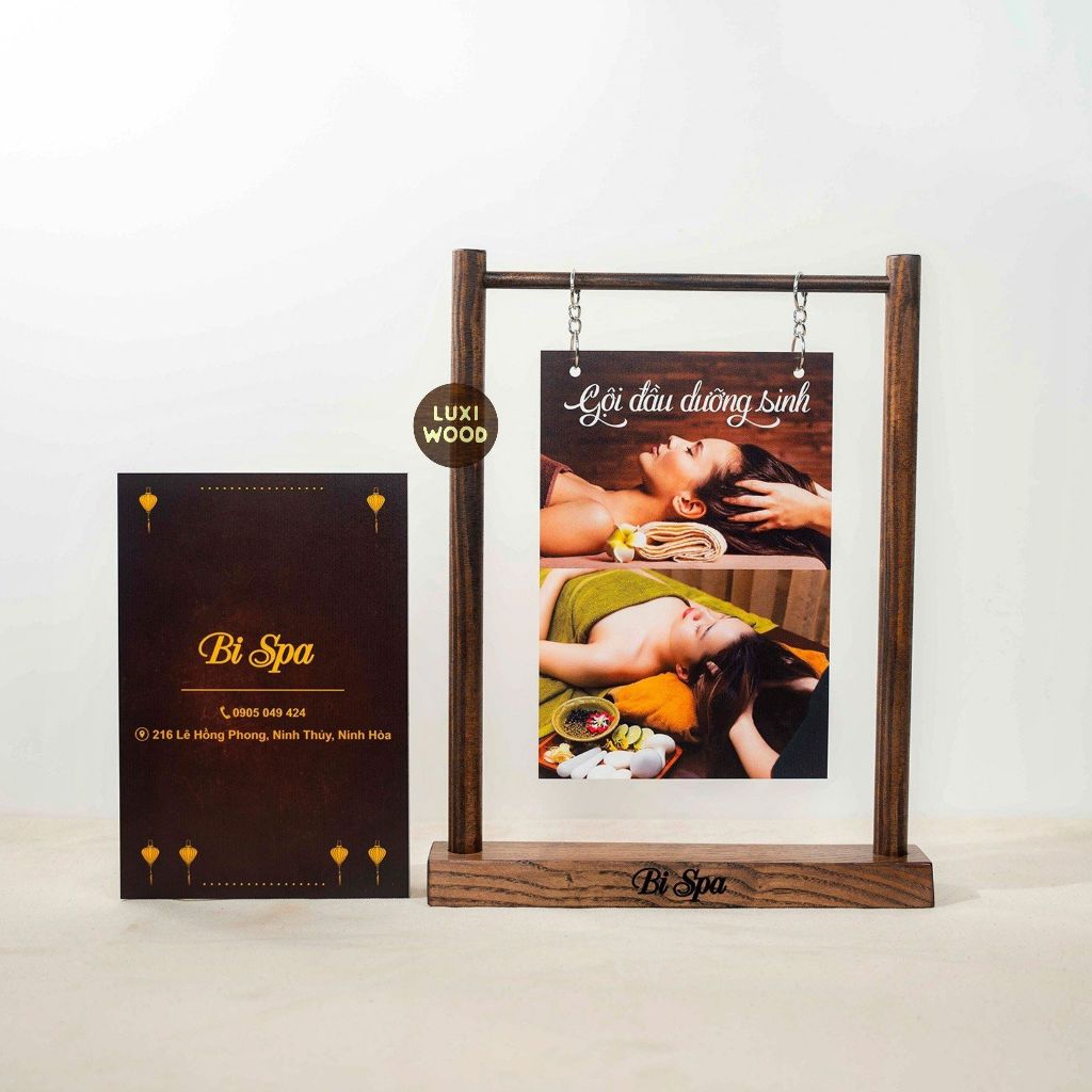 HCM l GIÁ TREO MENU SIZE A4, KHUNG GỖ TREO MENU SIZE A4 (FREE KHẮC LOGO ...