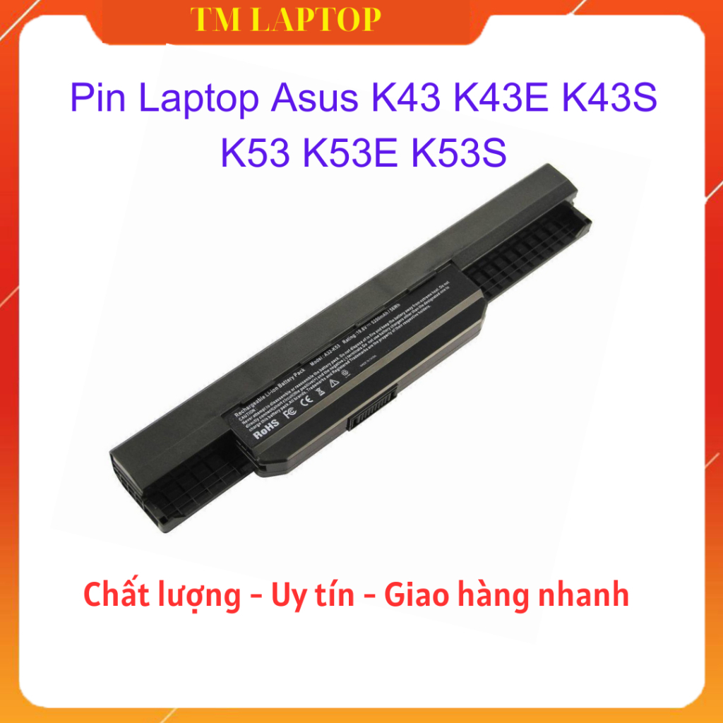Pin Laptop Asus K43 K43E K43S K53 K53E K53S hàng new 100% bảo hành lỗi ...