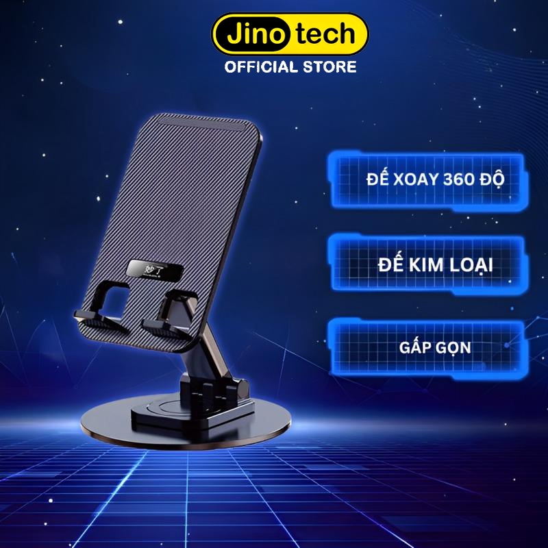 Giá đỡ điện thoại xoay 360 độ JINOTECH đế thép chắc chắn, có silicon chống trượt, kiểu dáng hiện ...