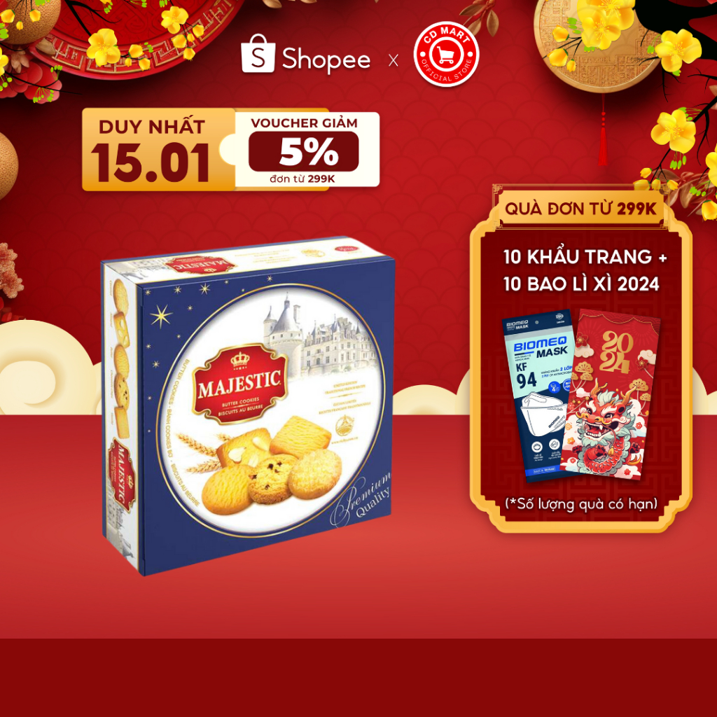 Bánh quy bơ cookies Majestic Gold (681g) | Shopee Việt Nam