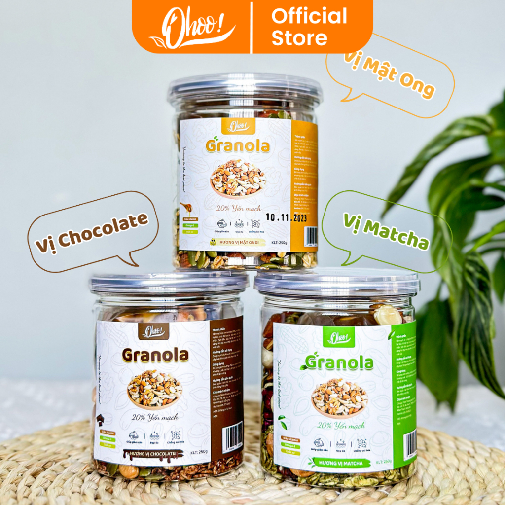 Granola Siêu Hạt Giàu Dinh Dưỡng Vị Nguyên Bản Ohoo Foods 250g - Ngũ ...