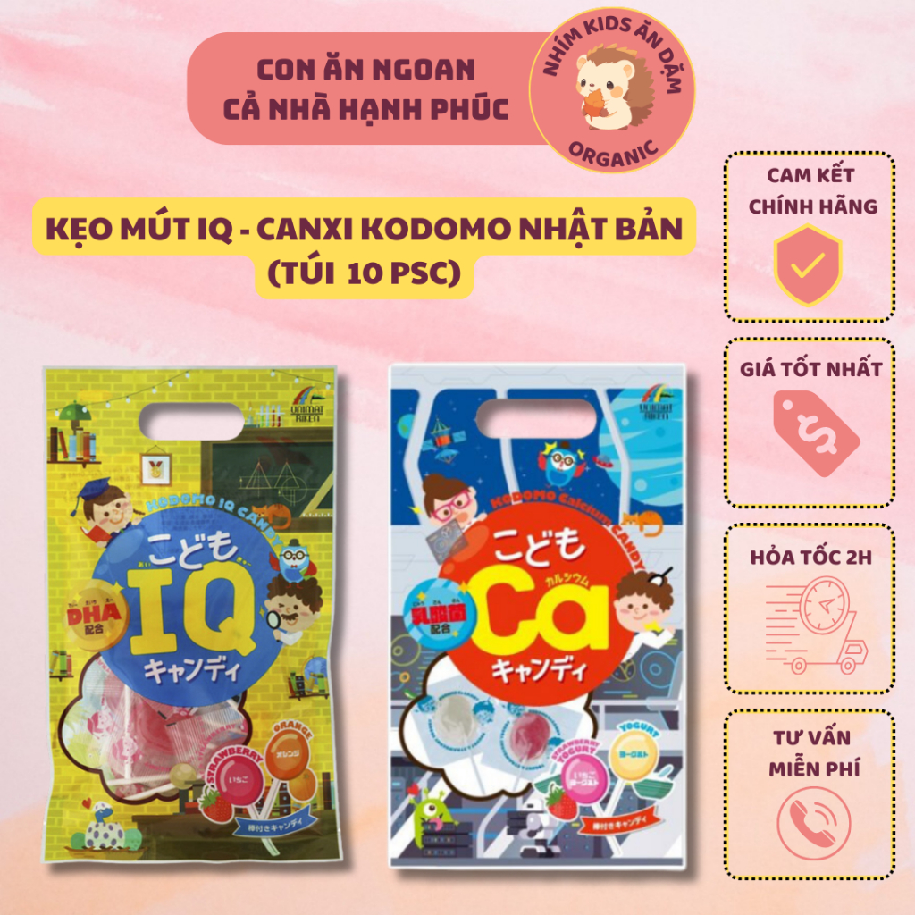 [Date T3-T4/2025] Kẹo mút KODOMO IQ bổ sung DHA và CANXI - 10 cây | Shopee Việt Nam