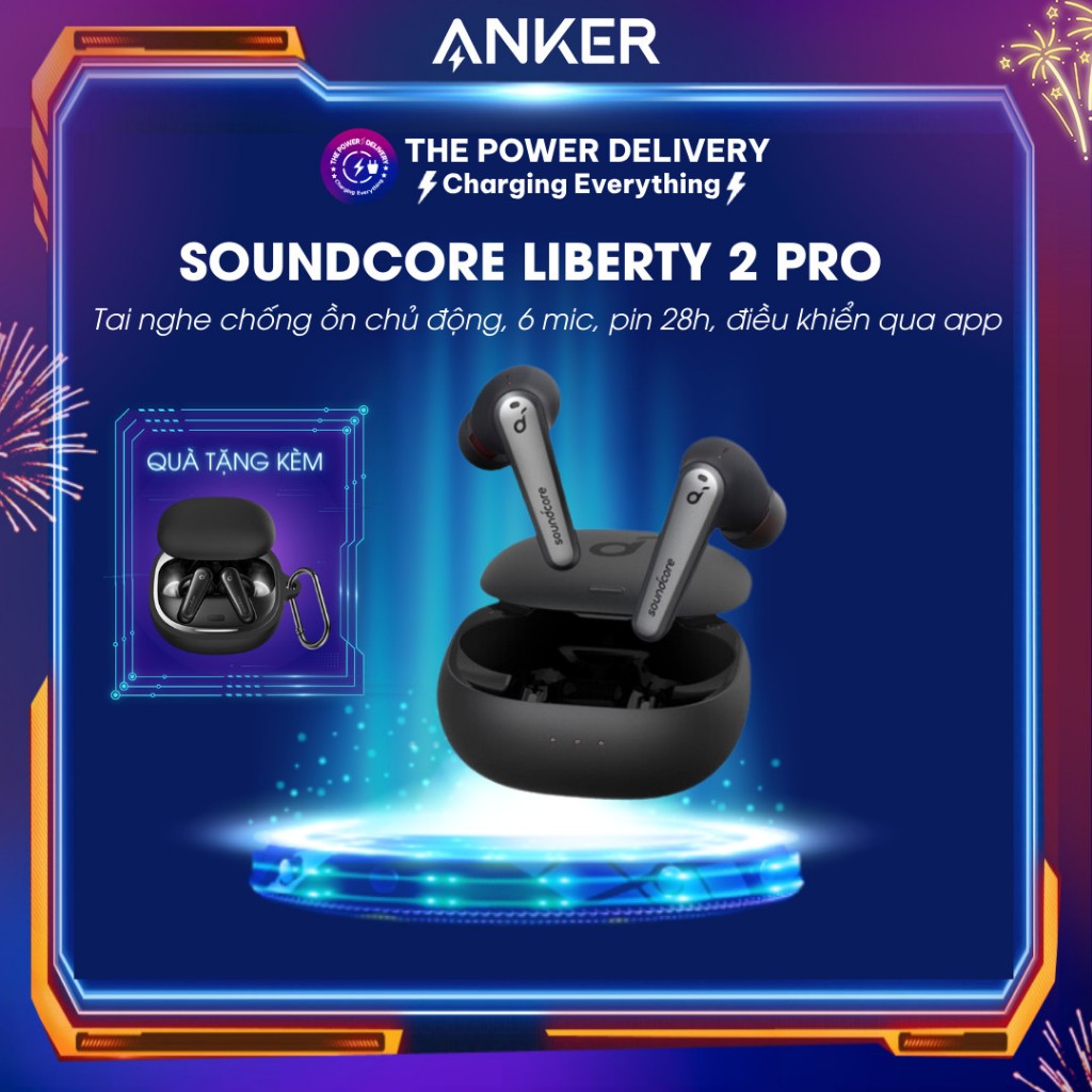Tai nghe bluetooth Anker Soundcore Liberty 2 Pro A3951 chống ồn chủ động, IPX7, 6 mic, pin 28h ...